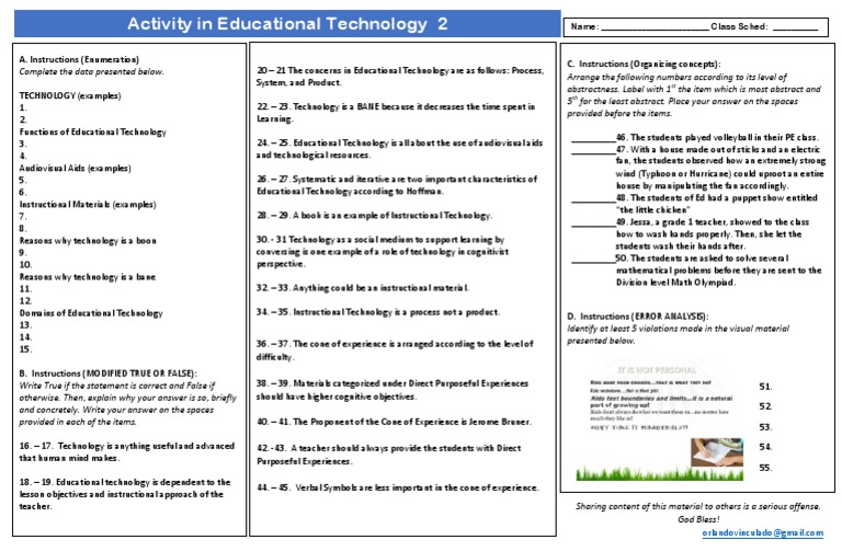 A. Instructions (Enumeration) C. Instructions (Organizing Concepts ...