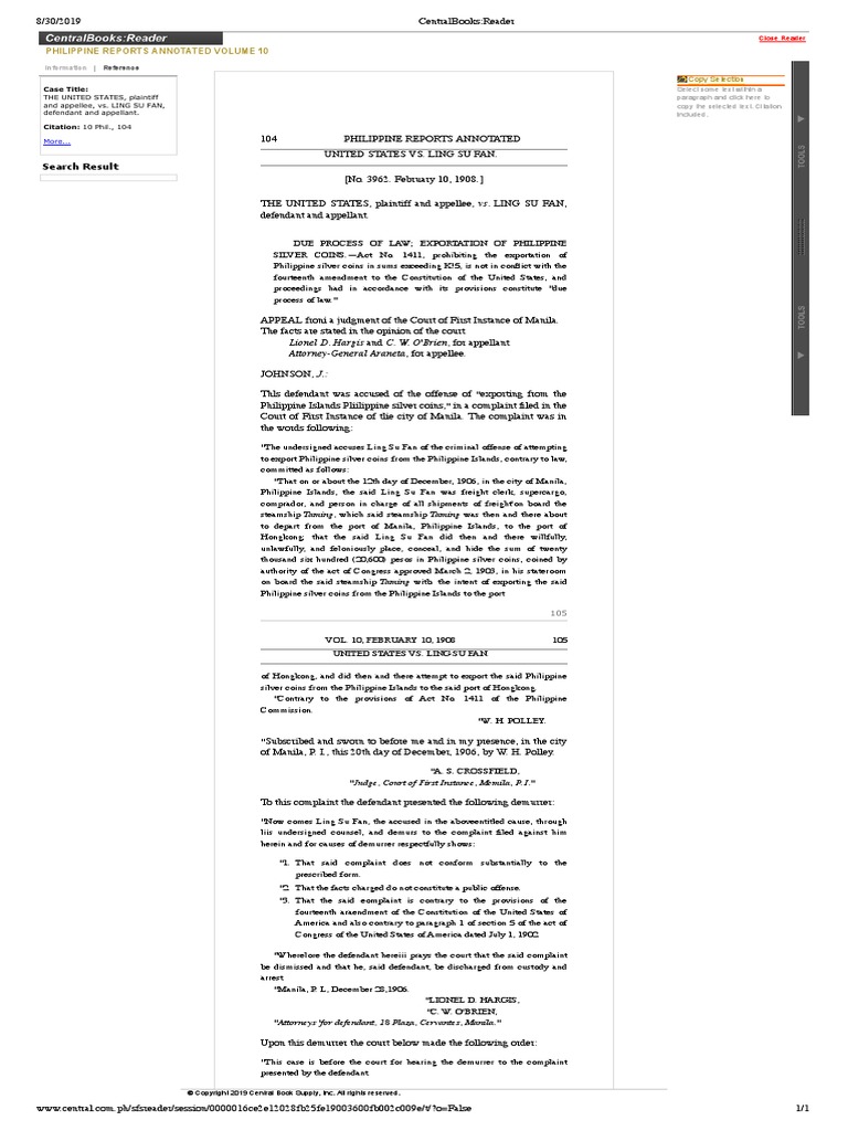 Us Vs Ling Su Fan | Download Free PDF | Demurrer | Appeal