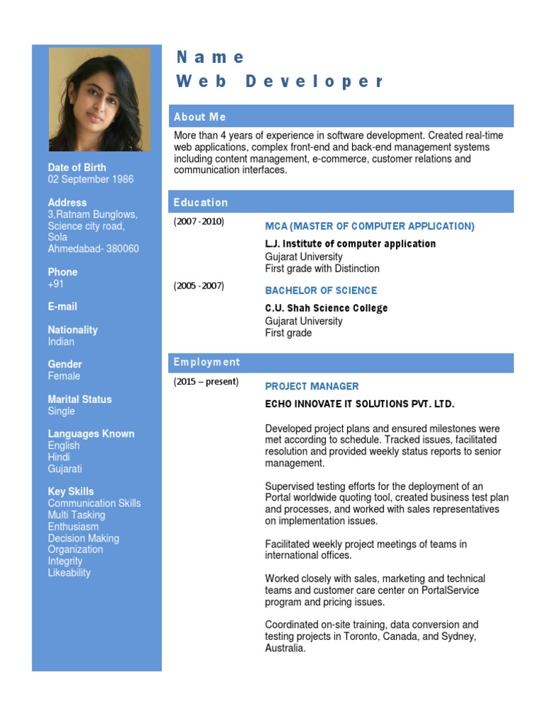 Name Web Developer: About Me | PDF | Php | Magento