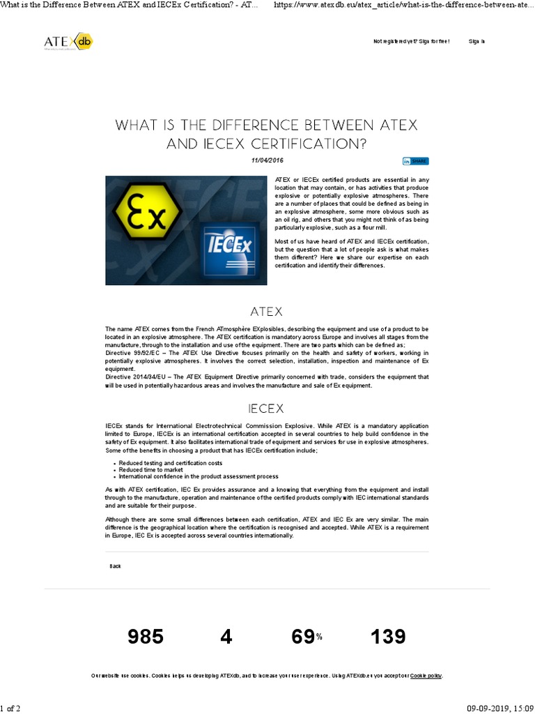 ATEX and IEC Ex | PDF | Safety | Engineering