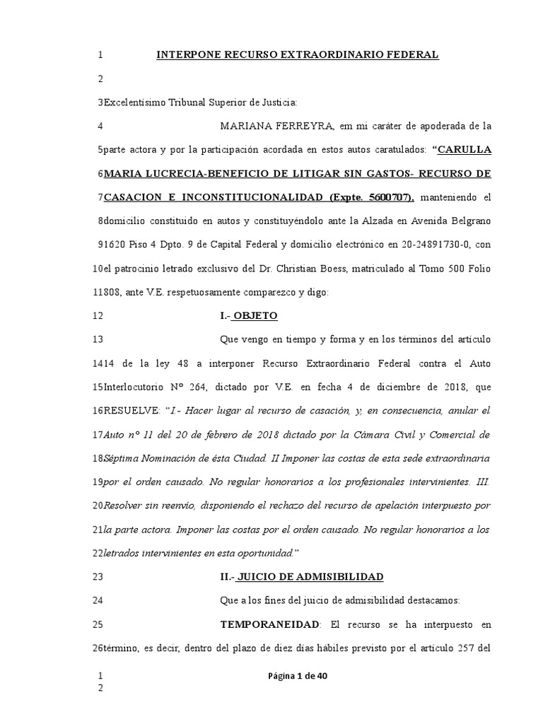 Recurso Extraordinario Federal | PDF | Caso de ley | Tratado