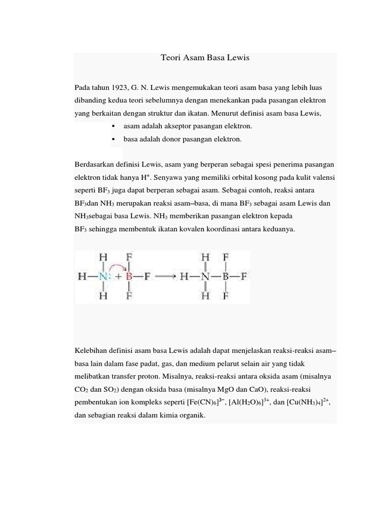 Teori Asam Basa Lewis | PDF