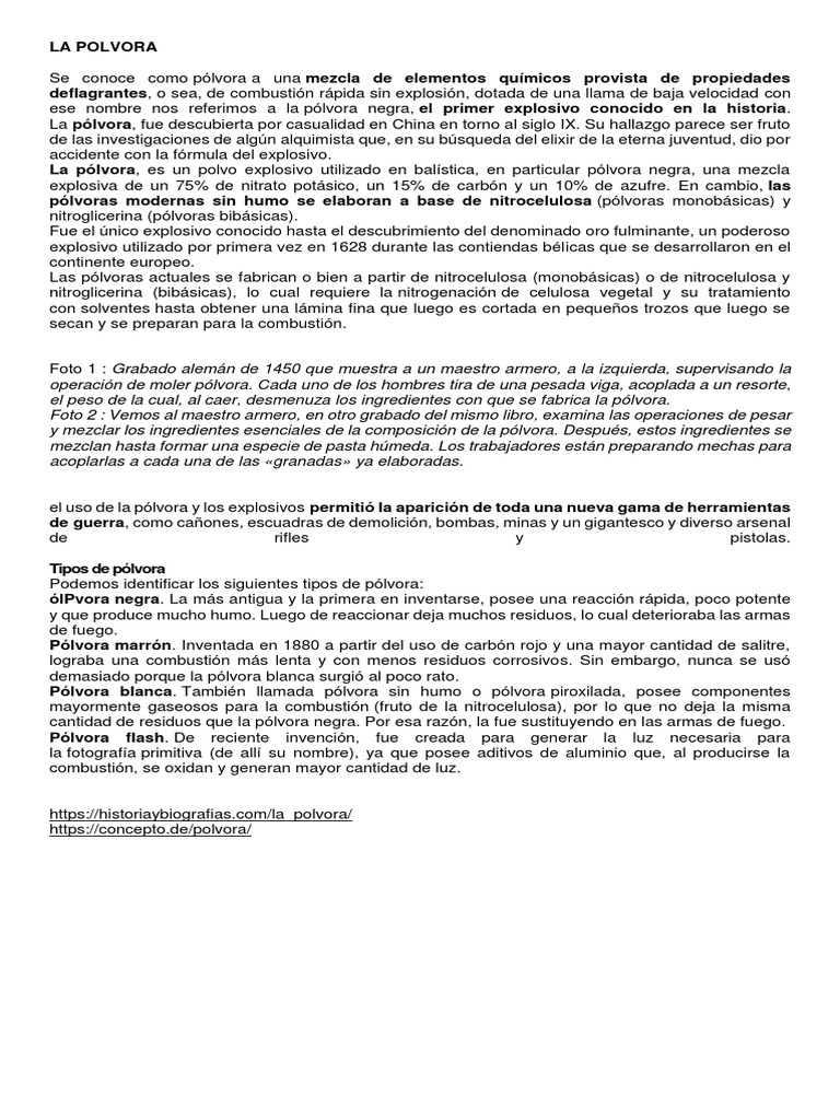 La Polvora | PDF | Pólvora | Química