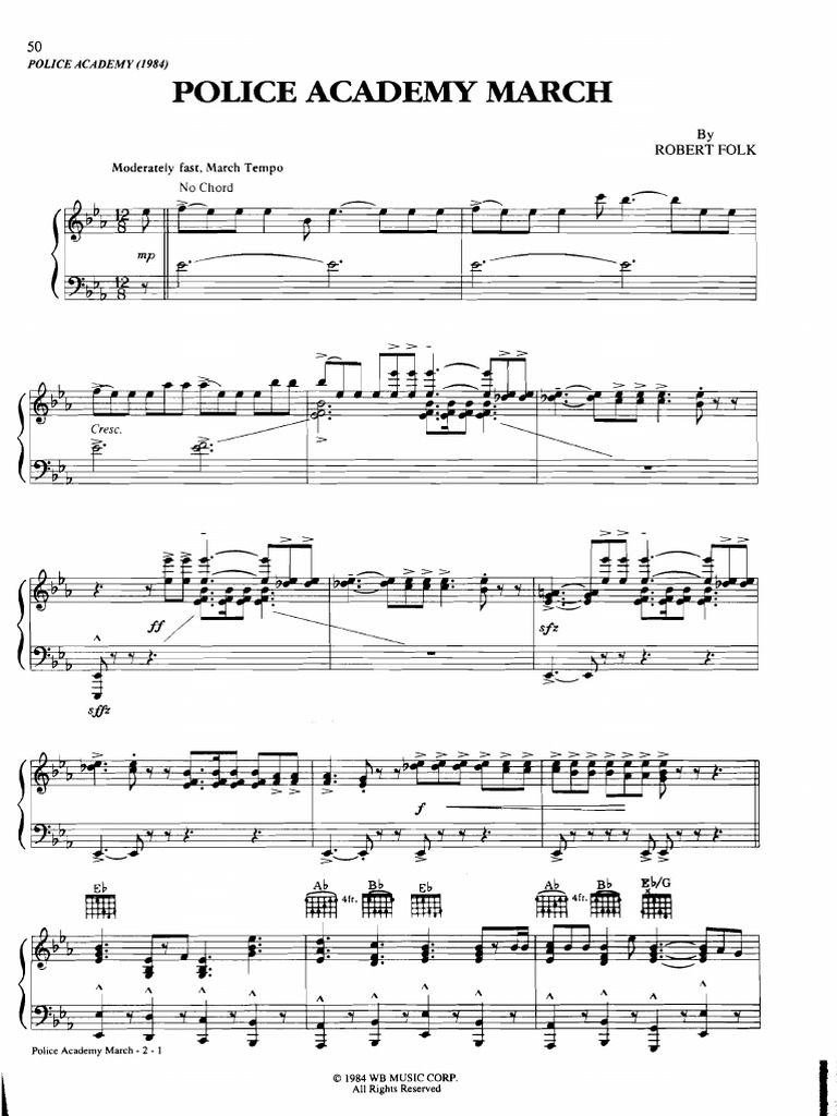 Police Academy March Piano Sheets PDF | PDF