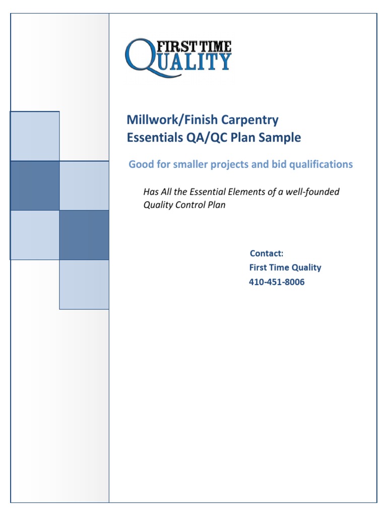Millwork Finish Carpentry Essentials Quality Plan Sample | PDF ...