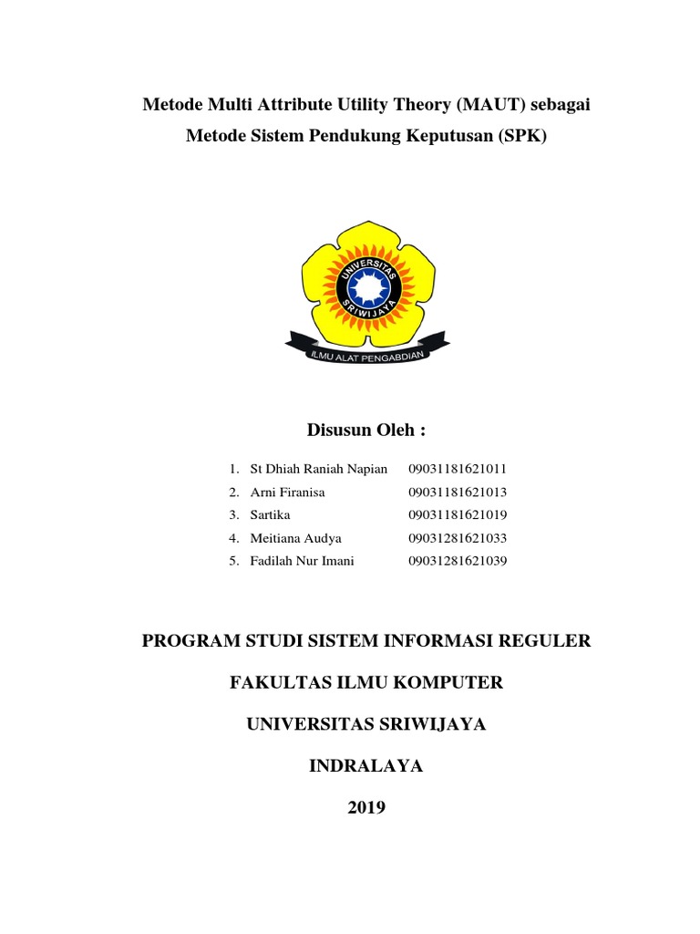 Kelompok 3 Metode Multi Attribute Utility Theory Pdf