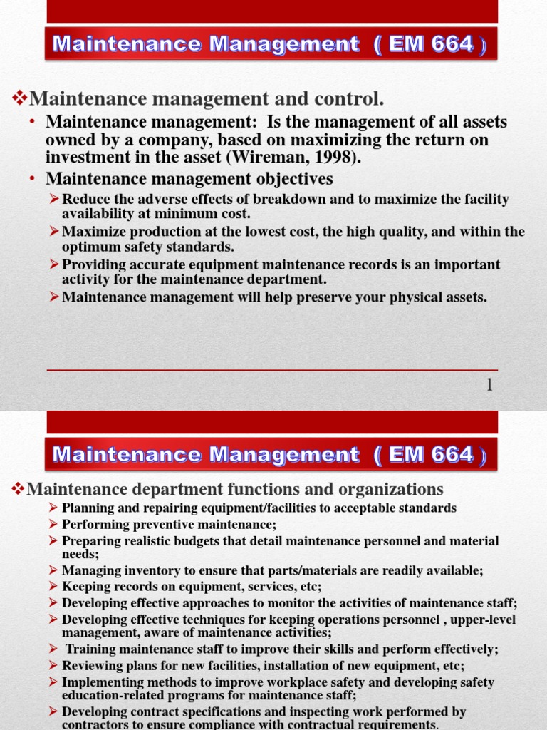 Maintenance management strategies and techniques | PDF | Safety | Business