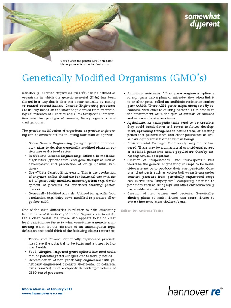 Emerging Risks Gmos | PDF | Genetically Modified Organism | Genetic ...