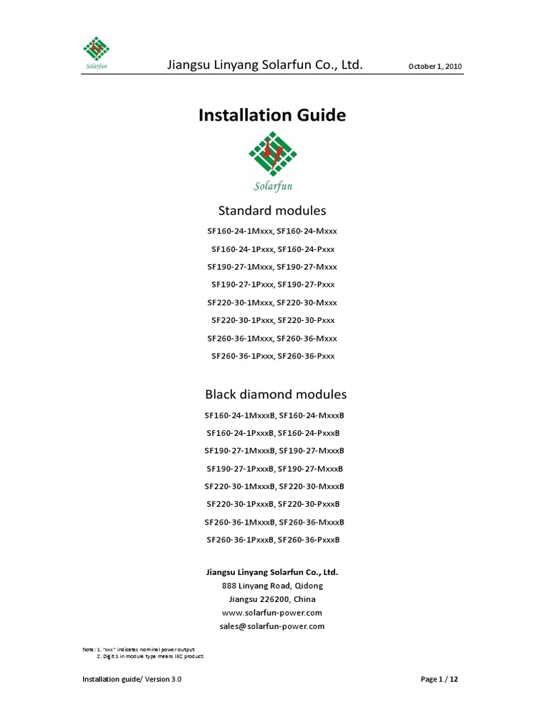 Solar Installation Manual | PDF | Solar Panel | Photovoltaic System