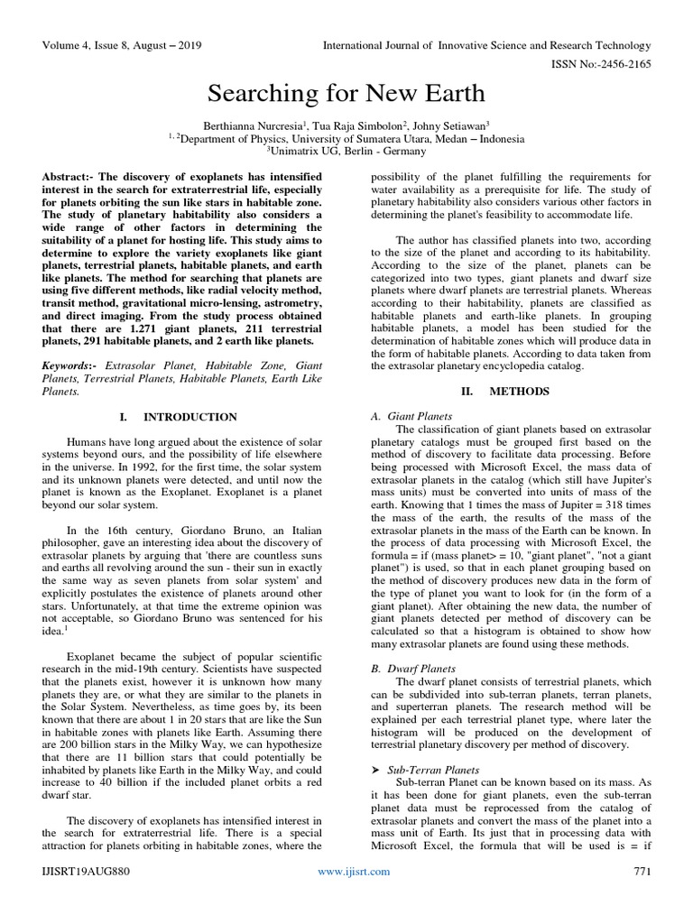 Searching For New Earth | PDF | Exoplanet | Terrestrial Planets