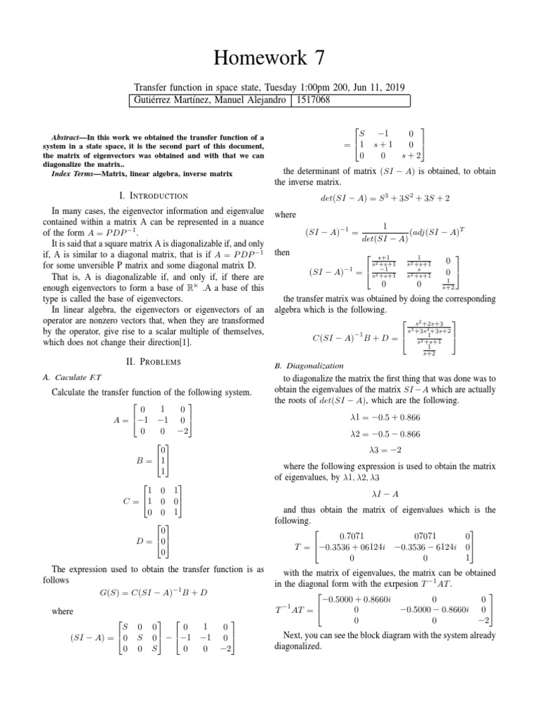 Homework 7 | PDF | Eigenvalues And Eigenvectors | Functional Analysis