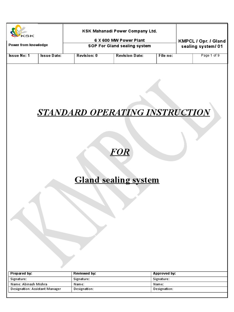 Gland Sealing System SOP for Turbines | PDF | Steam | Valve