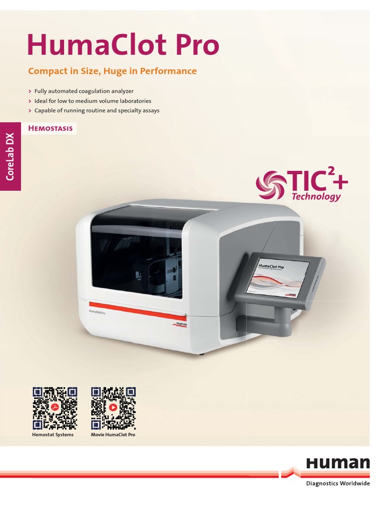 HumaClot Pro | PDF | Coagulation | Assay