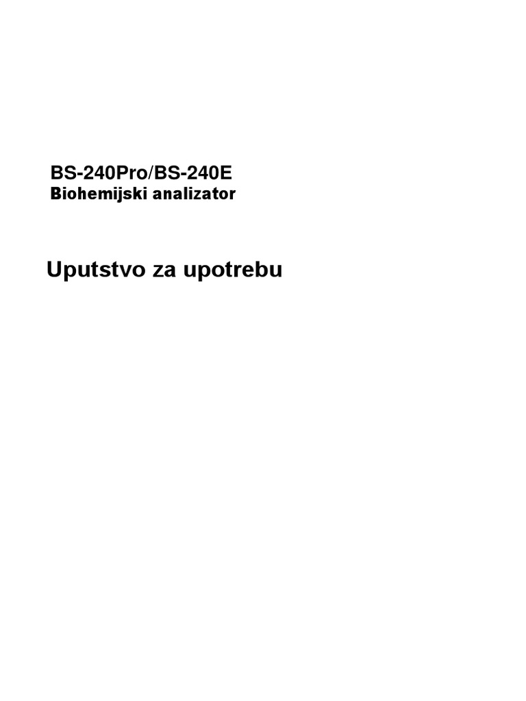IFU BS 240 Pro SRP | PDF