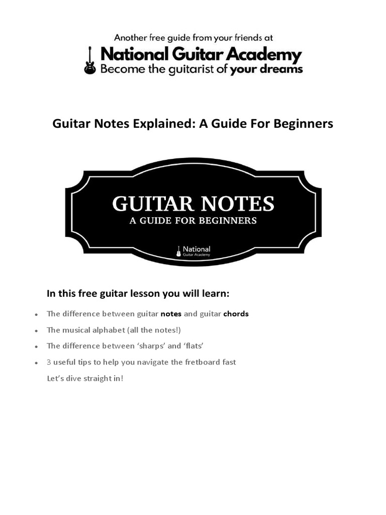 Guitar Notes Explained: A Guide For Beginners: in This Free Guitar ...