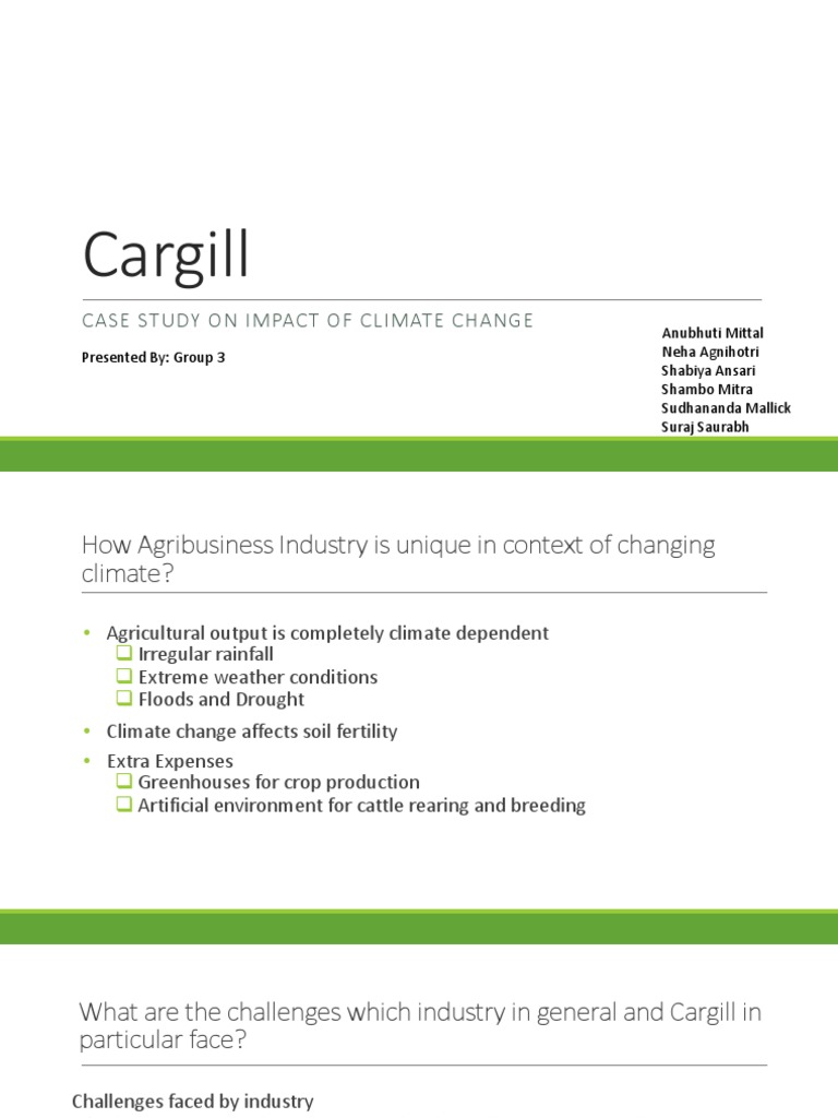 Cargill: Case Study On Impact of Climate Change | PDF | Environmental Policy | Sustainability