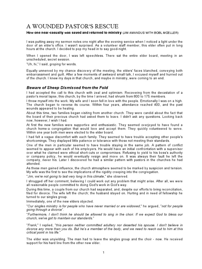 A Wounded Pastors Rescue | PDF | Forgiveness | Elder (Christianity)