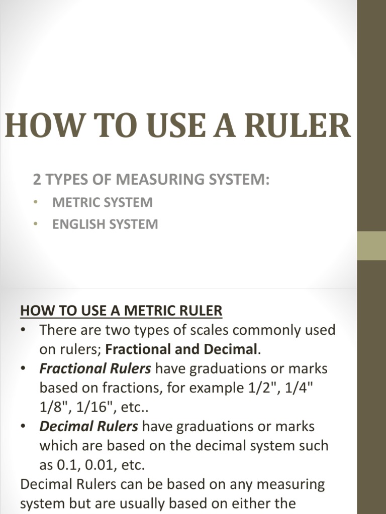How To Use A Ruler | PDF