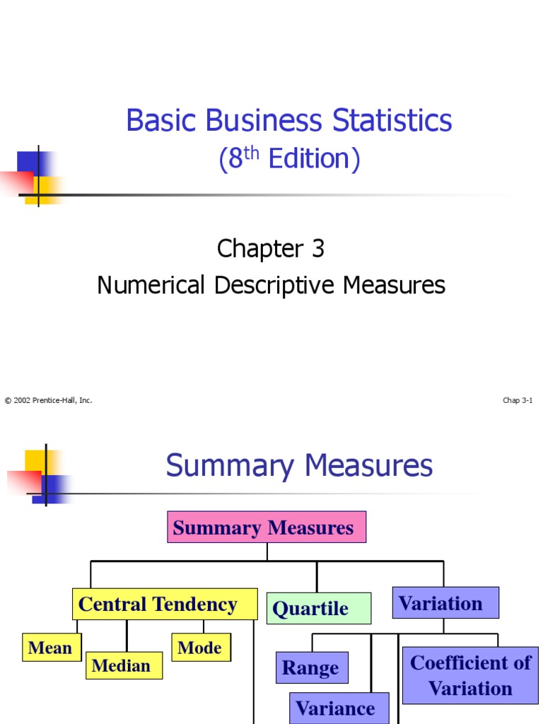 Basic Business Statistics: (8 Edition) | PDF | Coefficient Of Variation ...