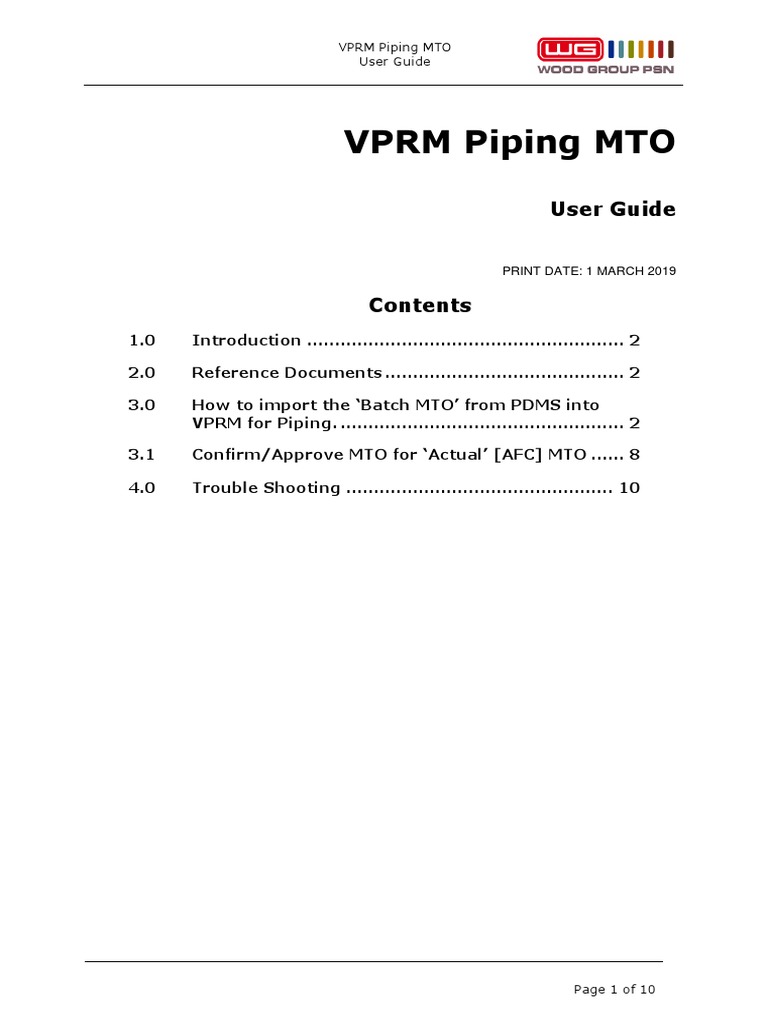 VPRM Piping MTO Import Guide | PDF | Screenshot | Directory (Computing)