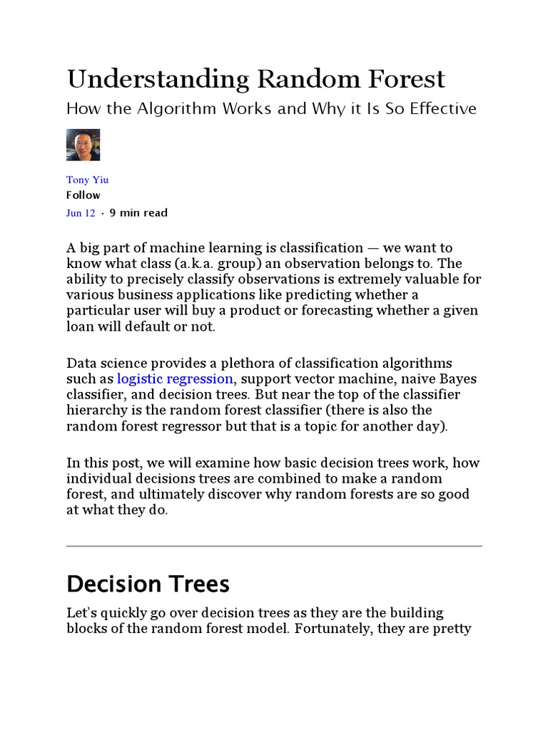 Understanding Random Forest | PDF | Statistical Classification ...