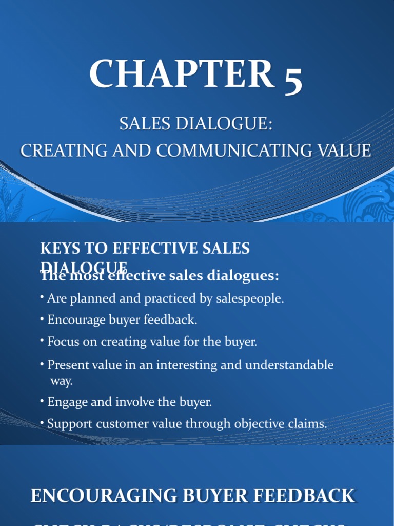 Sales Dialogue: Creating and Communicating Value | Download Free PDF ...