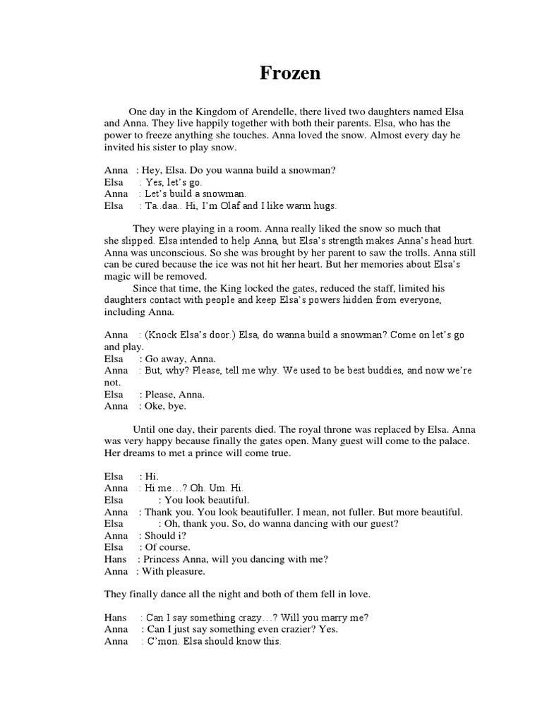 Frozen's Script | PDF