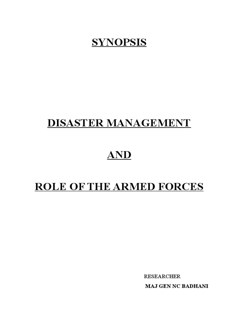Synopsis: Researcher | PDF | Emergency Management | Natural Disasters