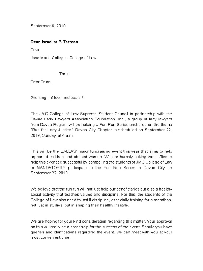 Fun Run Letter | PDF