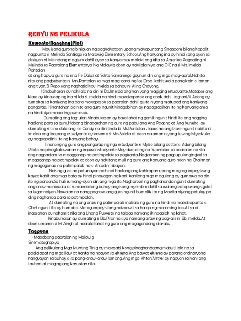 Rebyu NG Pelikula | PDF