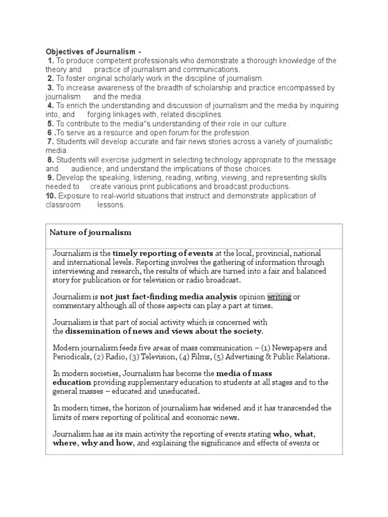Journalism Objective | PDF | Journalism | News