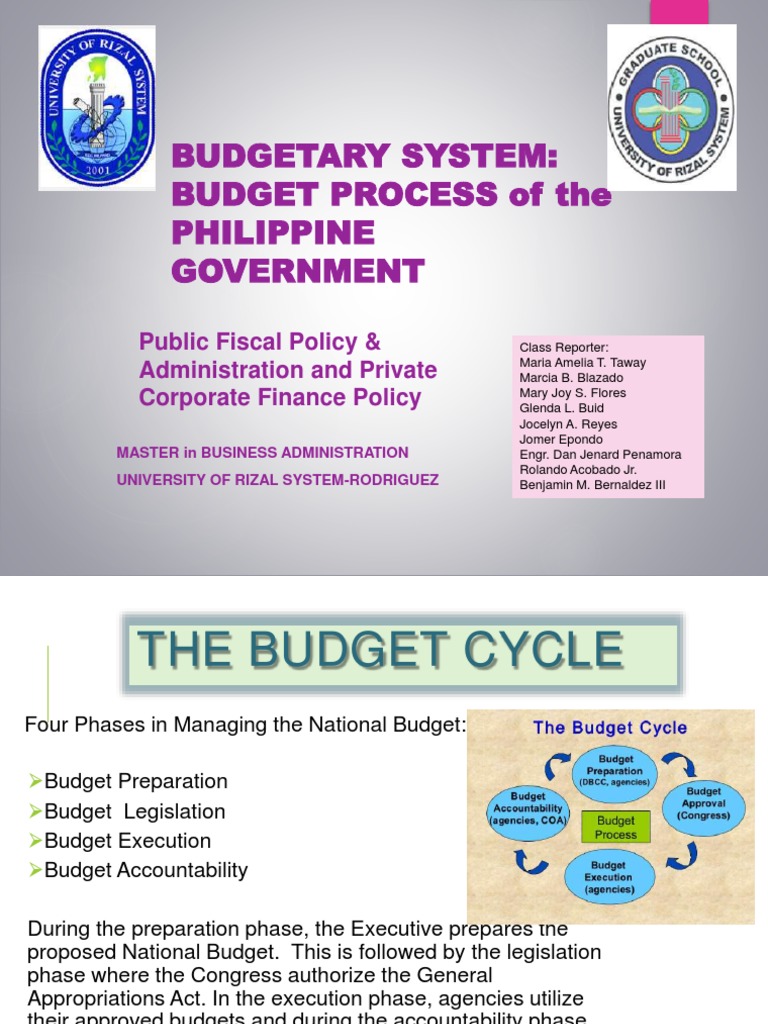 Budgetary System Budget Process of The Philippine Government | PDF ...