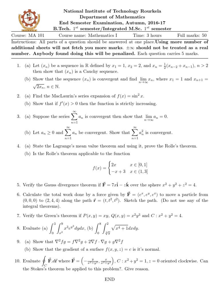 Ma101 PDF | PDF | Sequence | Mathematical Analysis