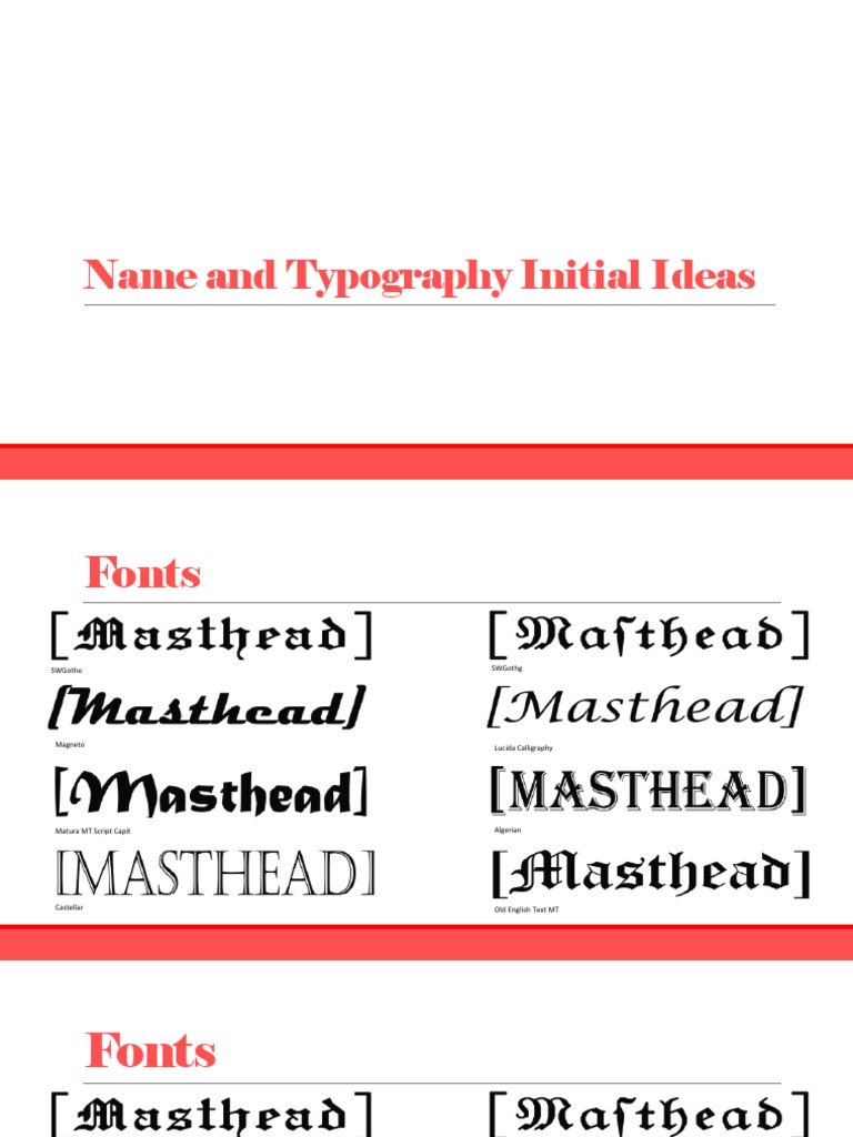 Name and Typography Ideas | PDF | Typefaces | Letter Case
