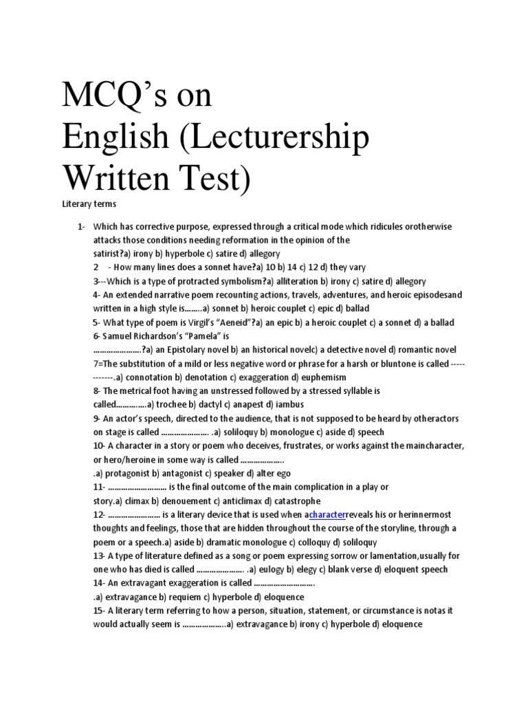 Mastering Literary Devices: An Analysis of Key Terms Through Multiple ...