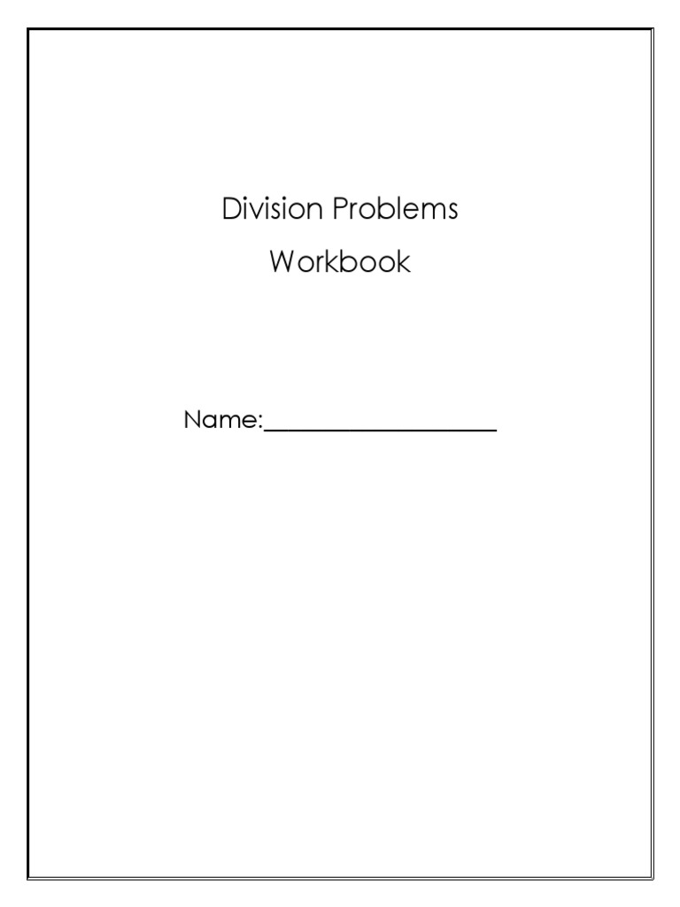 Division Word Problems Workbook | PDF
