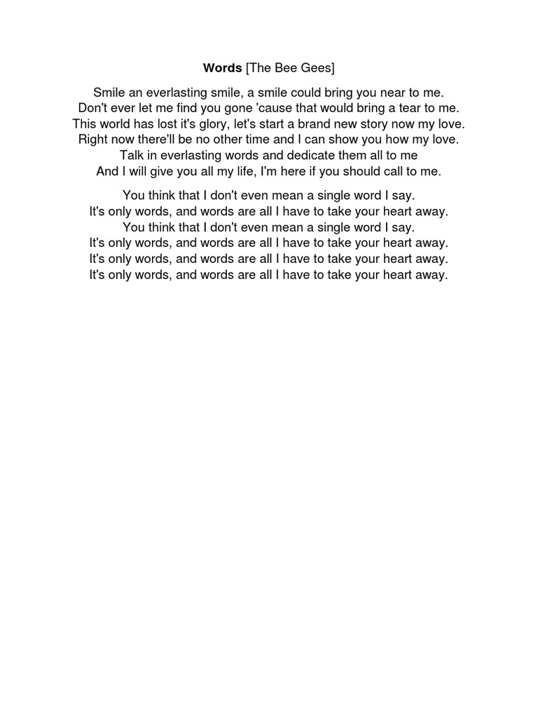 Words (The Bee Gees) | PDF