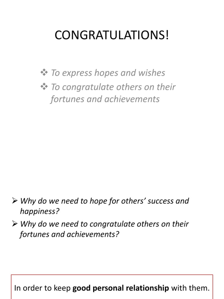 Congratulation | PDF