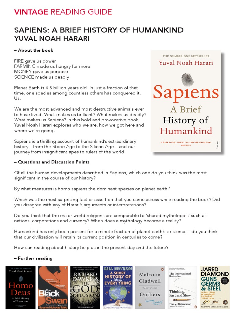 Sapiens: A Brief History of Humankind Reading Guide | PDF | Social Science