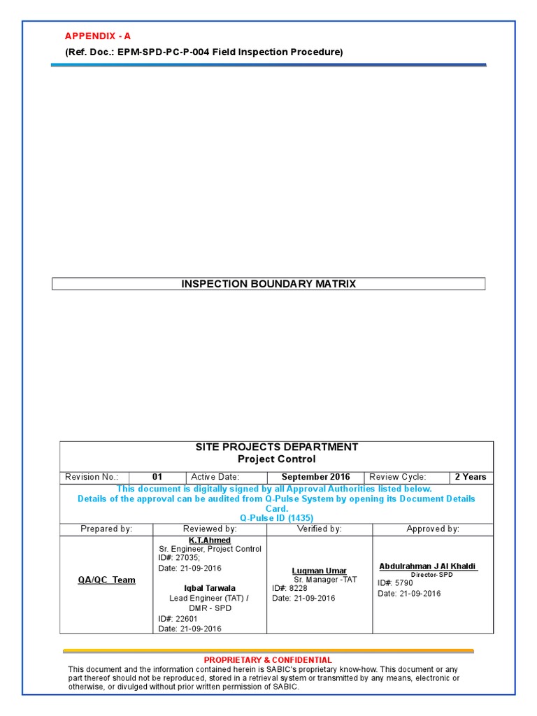 Inspection Boundary Matrix | PDF | Concrete | Electrical Wiring