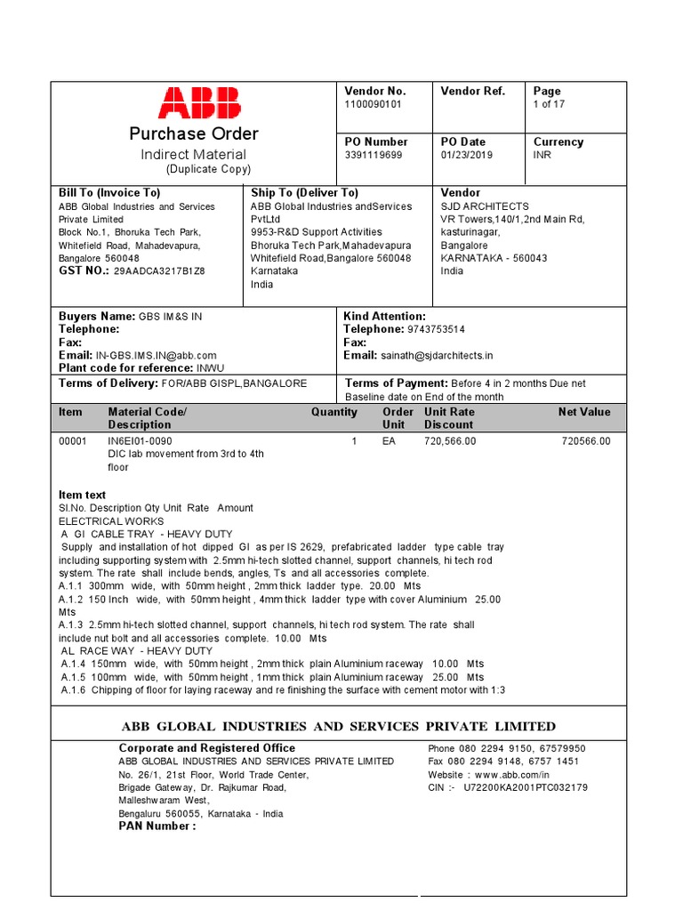 PO format-ACC | PDF | Drywall | Value Added Tax