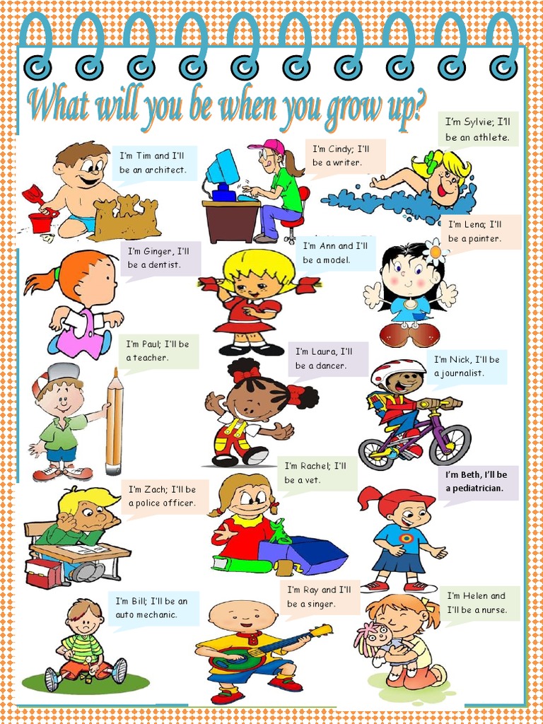 What Will You Be When You Grow Up Jobs Present Sim Fun Activities Games ...