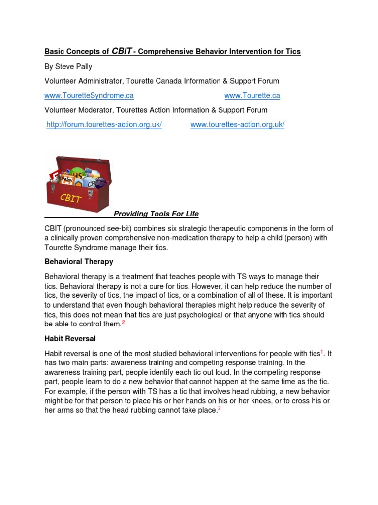 Basic Concepts of CBIT | PDF | Tourette Syndrome | Psychotherapy