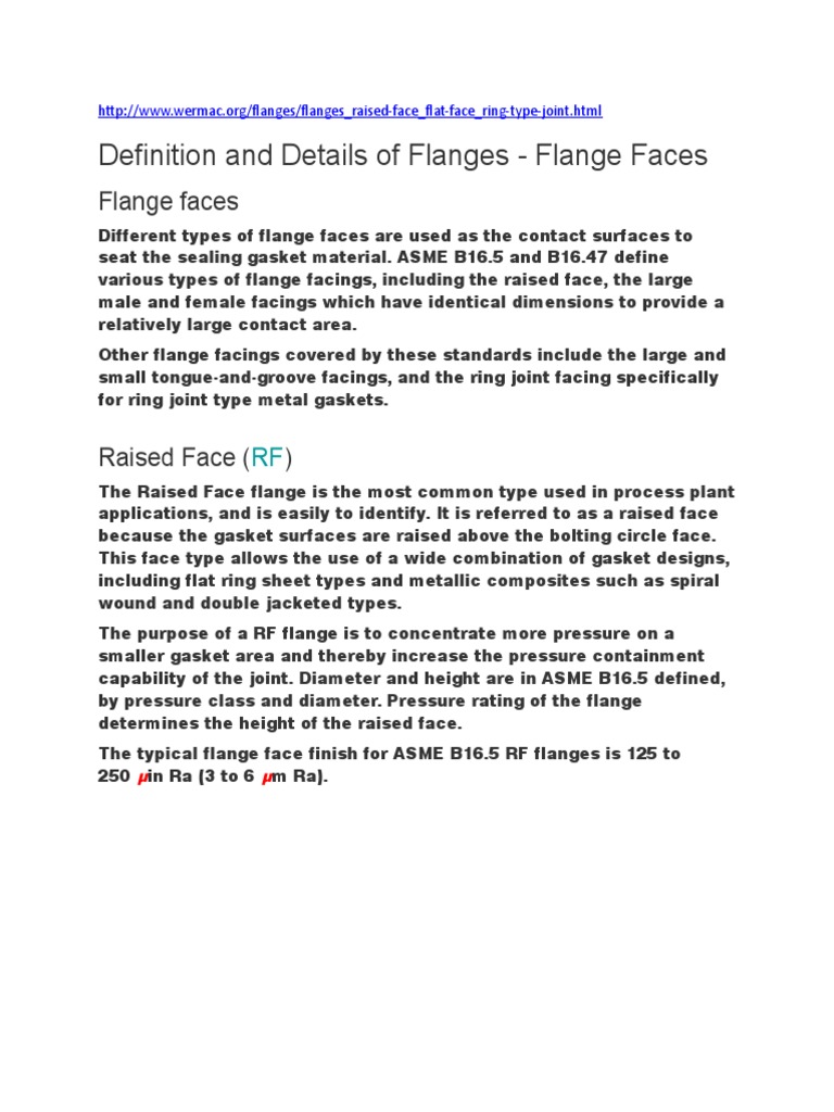 Definition and Details of Flanges - Flange Faces | PDF | Building ...