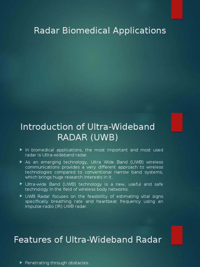 Radar Biomedical Applications | Download Free PDF | Ultra Wideband | Radar