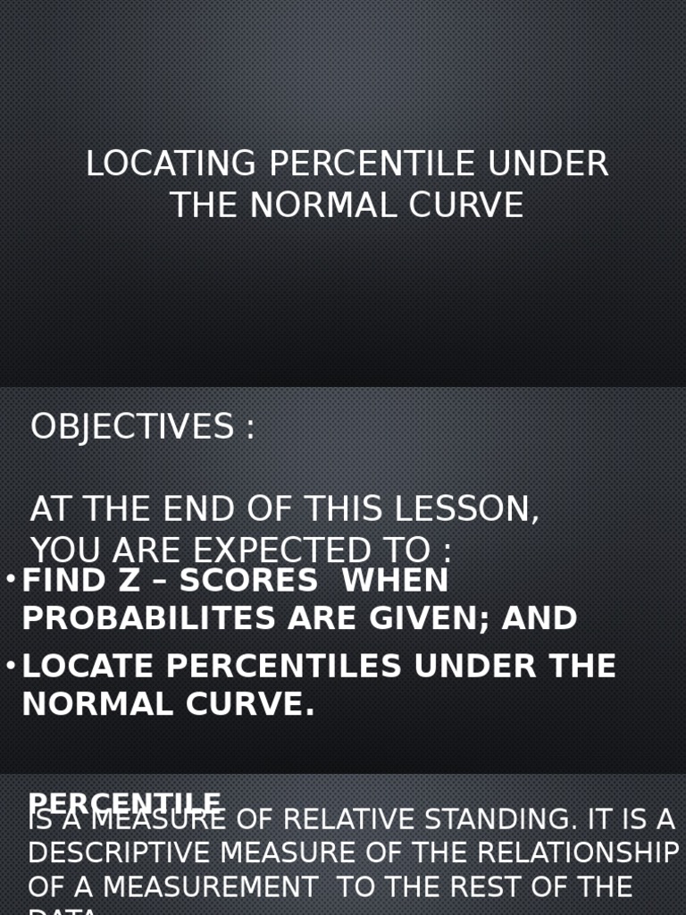 Locating Percentile Under The Normal Curve | PDF | Percentile ...