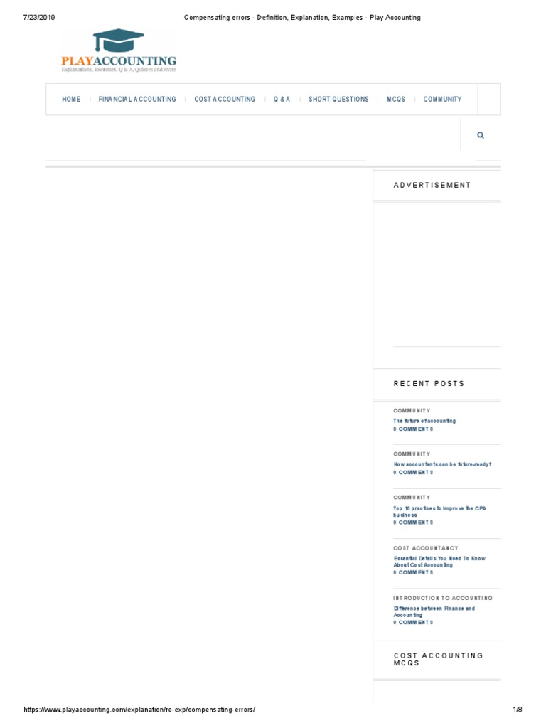 Compensating Errors - Definition, Explanation, Examples - Play ...