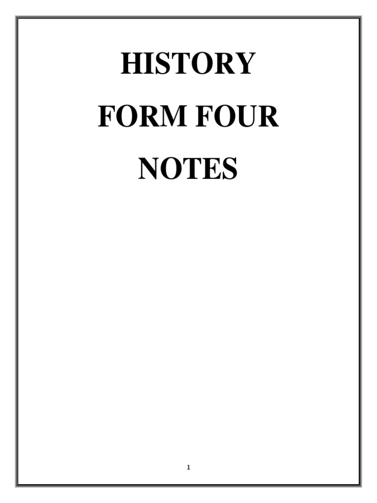 History Form Four Notes | PDF | Great Depression | Nationalism