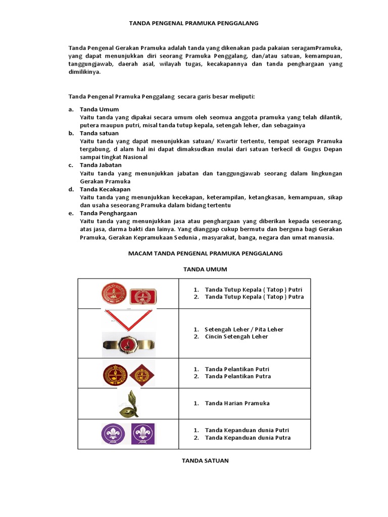 Tanda Pengenal Penggalang | PDF