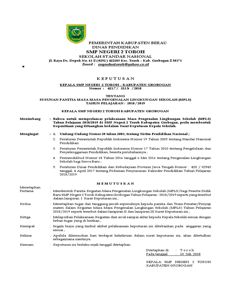 SK Mpls Masa Pengenalan Lingkungan Sekolah | PDF